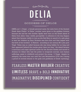 Delia | Name Art Print – Name Stories