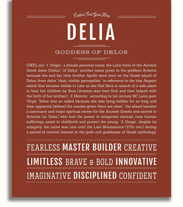 Delia Personalized Name Meaning Art Prints – Name Stories
