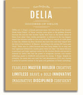 Delia Personalized Name Meaning Art Prints – Name Stories