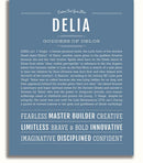 Delia | Name Art Print – Name Stories