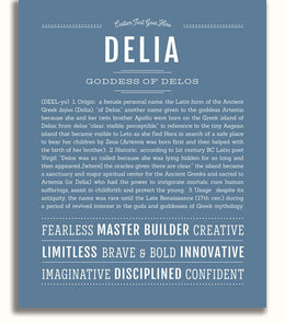 Delia Personalized Name Meaning Art Prints – Name Stories