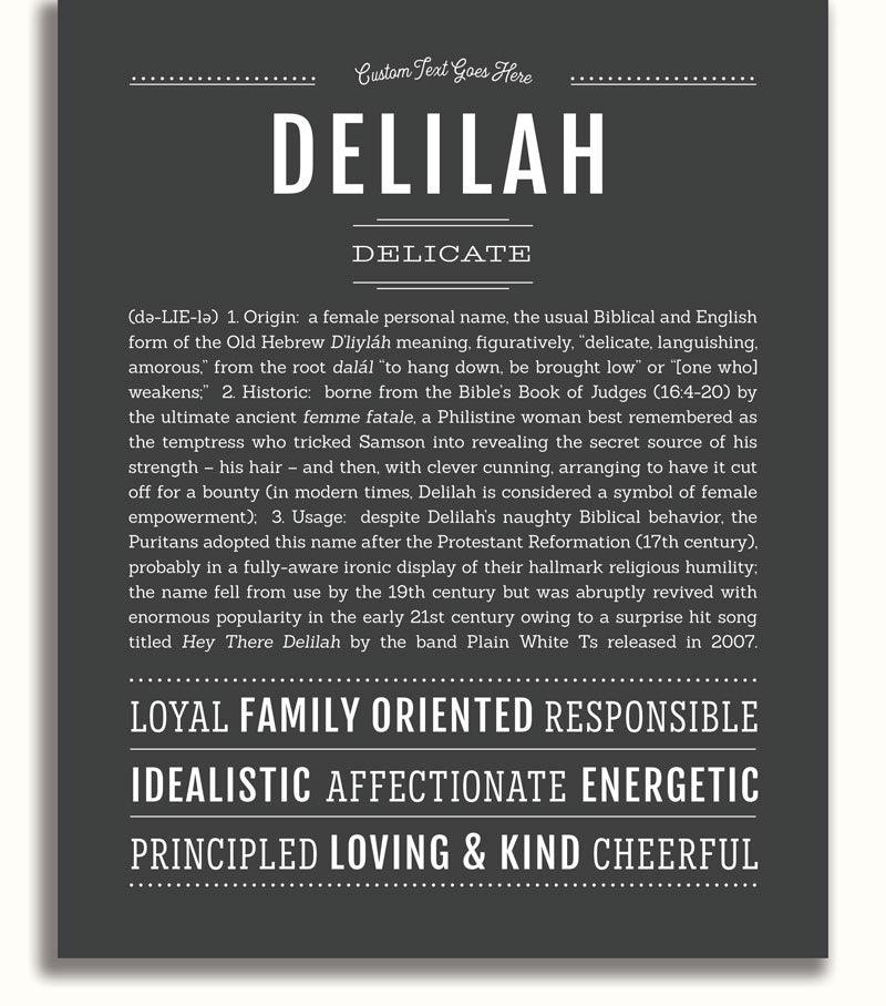 Delilah | Name Art Print – Name Stories