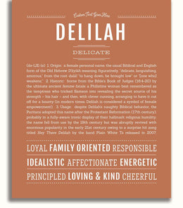 Delilah | Name Art Print – Name Stories