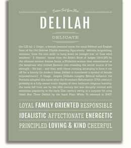 Delilah Personalized Name Meaning Art Prints – Name Stories