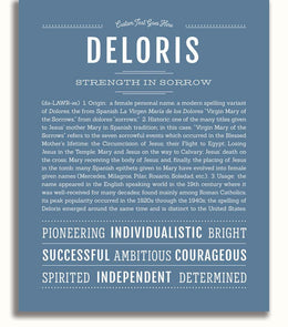 Deloris Personalized Name Meaning Art Prints – Name Stories