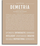 Demetria Personalized Name Meaning Art Prints – Name Stories