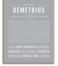 Demetrius Personalized Name Meaning Art Prints – Name Stories