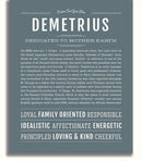 Demetrius | Name Art Print – Name Stories