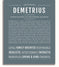 Demetrius Personalized Name Meaning Art Prints – Name Stories
