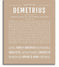 Demetrius Personalized Name Meaning Art Prints – Name Stories