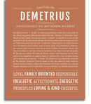 Demetrius Personalized Name Meaning Art Prints – Name Stories