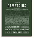Demetrius Personalized Name Meaning Art Prints – Name Stories