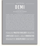 Demi Personalized Name Meaning Art Prints – Name Stories