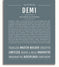 Demi | Name Art Print – Name Stories