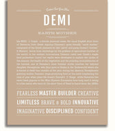 Demi Personalized Name Meaning Art Prints – Name Stories