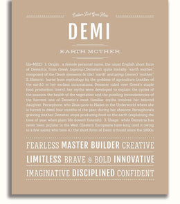 Demi | Name Art Print – Name Stories