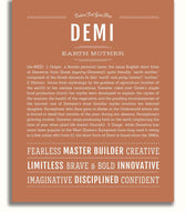 Demi Personalized Name Meaning Art Prints – Name Stories