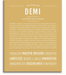 Demi Personalized Name Meaning Art Prints – Name Stories