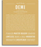 Demi | Name Art Print – Name Stories