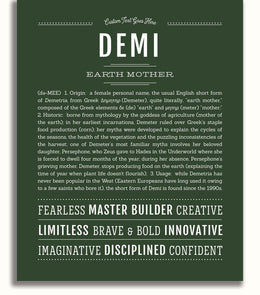 Demi | Name Art Print – Name Stories