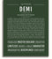 Demi Personalized Name Meaning Art Prints – Name Stories