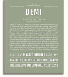 Demi | Name Art Print – Name Stories
