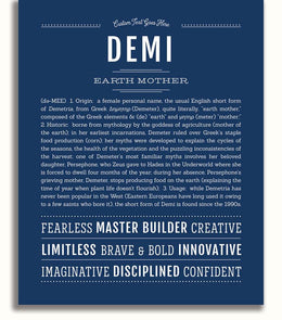 Demi | Name Art Print – Name Stories