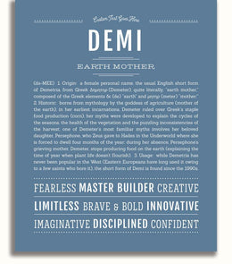 Demi | Name Art Print – Name Stories