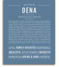 Dena Personalized Name Meaning Art Prints – Name Stories