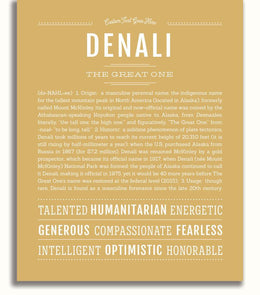 Denali (male) | Name Art Print – Name Stories