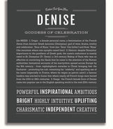 Denise Personalized Name Meaning Art Prints – Name Stories