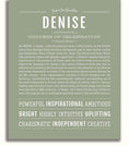 Denise Personalized Name Meaning Art Prints – Name Stories