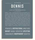Dennis Personalized Name Meaning Art Prints – Name Stories