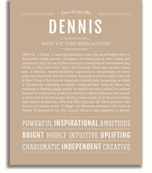 Dennis Personalized Name Meaning Art Prints – Name Stories