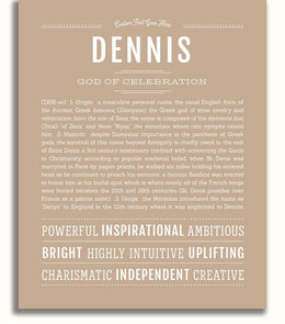 Dennis Personalized Name Meaning Art Prints – Name Stories