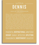 Dennis Personalized Name Meaning Art Prints – Name Stories