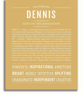 Dennis Personalized Name Meaning Art Prints – Name Stories