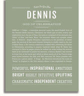 Dennis Personalized Name Meaning Art Prints – Name Stories