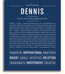 Dennis Personalized Name Meaning Art Prints – Name Stories