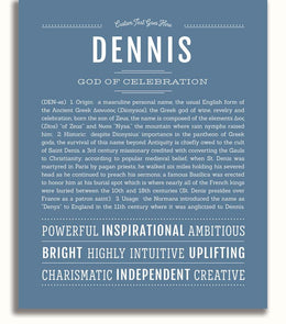 Dennis Personalized Name Meaning Art Prints – Name Stories