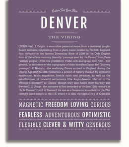 Denver | Name Art Print – Name Stories