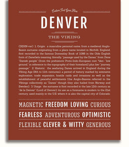 Denver | Name Art Print – Name Stories