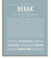 Derak Personalized Name Meaning Art Prints – Name Stories