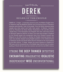 Derek | Name Art Print – Name Stories
