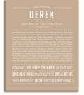 Derek Personalized Name Meaning Art Prints – Name Stories