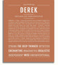 Derek Personalized Name Meaning Art Prints – Name Stories