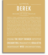 Derek Personalized Name Meaning Art Prints – Name Stories