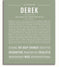 Derek Personalized Name Meaning Art Prints – Name Stories