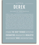 Derek Personalized Name Meaning Art Prints – Name Stories