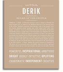 Derik Personalized Name Meaning Art Prints – Name Stories
